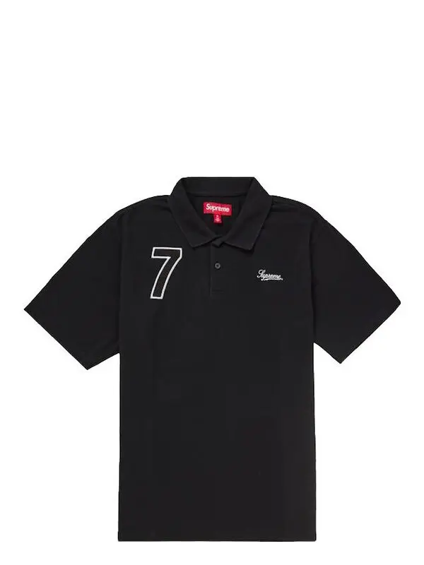 Supreme Cursive Polo Shirt - Black