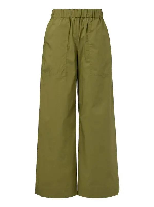 Simkhai Arden Cotton-blend Wide-leg Pants - Green