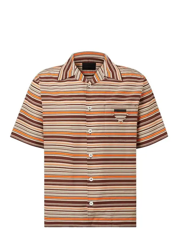 Prada Striped Cotton And Silk Bowling Shirt - Multicoloured