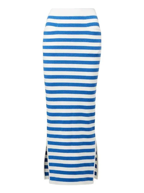 Posse Ari Striped Pencil Skirt - Blue