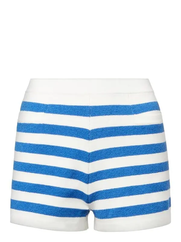 Posse Ari High-rise Striped Shorts - Blue