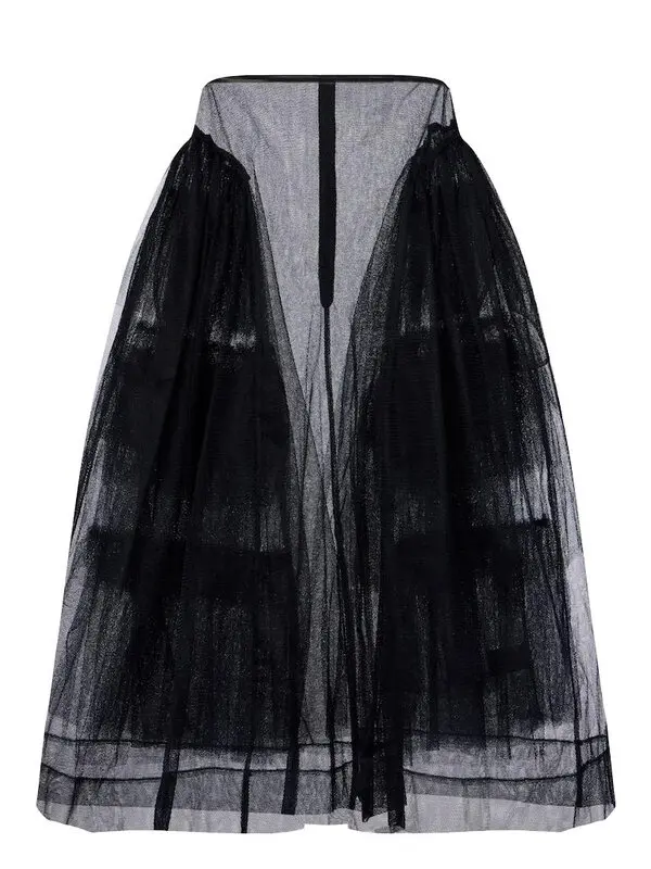 Simone Rocha Tulle Midi Skirt - Black
