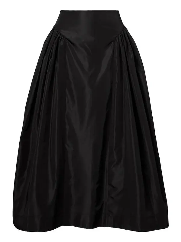 Simone Rocha Taffeta Midi Skirt - Black