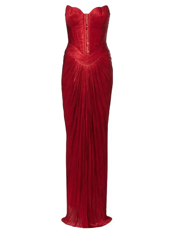 MARIA LUCIA HOHAN Kiera Silk Tulle Gown - Red