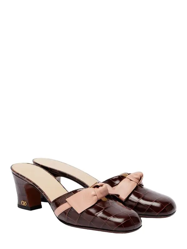 Valentino Garavani Knotty 60 Leather Mules - Brown