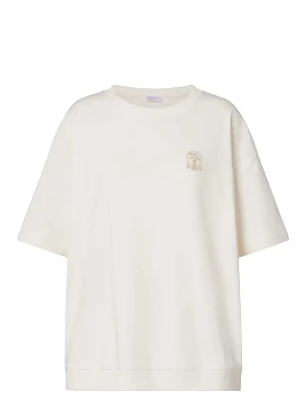 Brunello Cucinelli Logo Cotton T-shirt - White