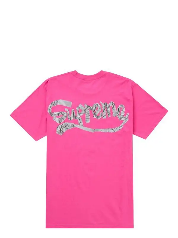 Supreme Tape Tee Shirt - Fuchsia