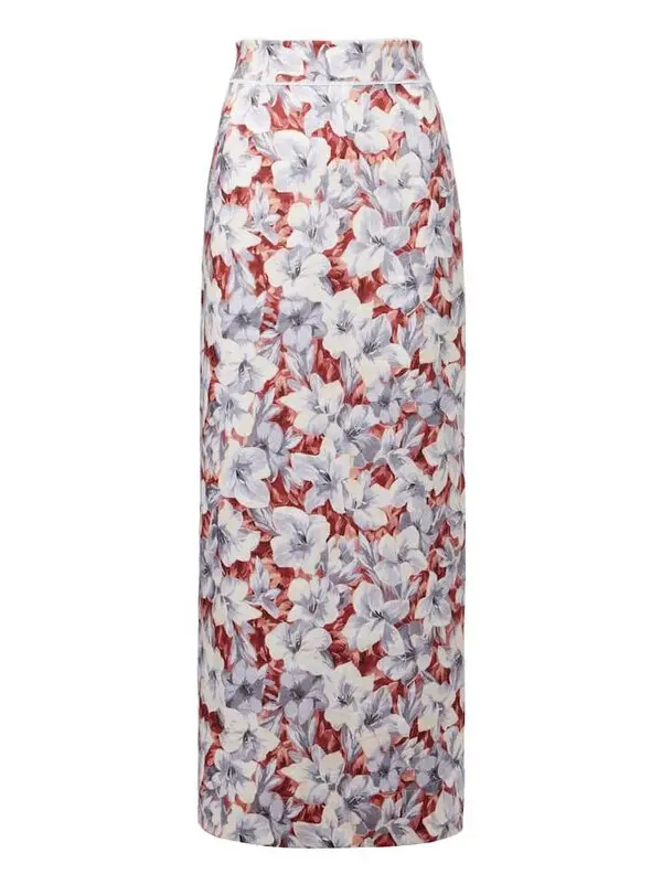 Posse Emma Floral Linen Maxi Skirt - Multicoloured