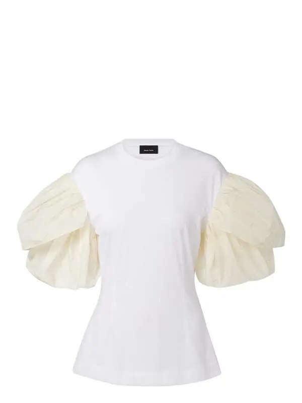 Simone Rocha Puff-sleeve Cotton Jersey T-shirt - White