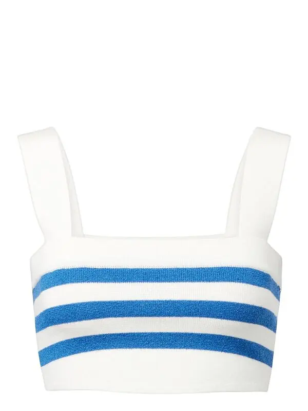 Posse Ari Striped Crop Top - Blue