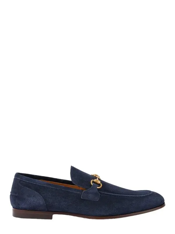 Gucci Jordaan Horsebit Suede Loafers - Blue