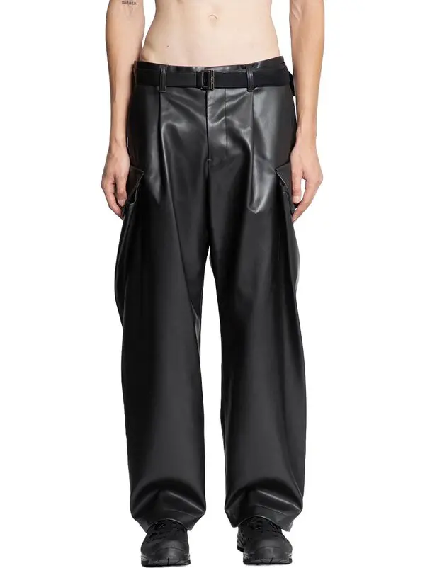 Sacai Faux Leather Trousers - Black