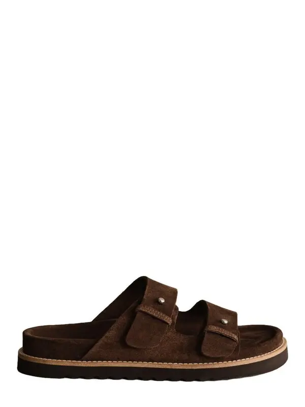 Jenni Kayne Suede Hutton Slide Sandal - Multicolor,chocolate