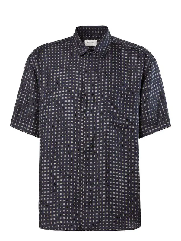 Saint Laurent Printed Silk Shirt - Blue