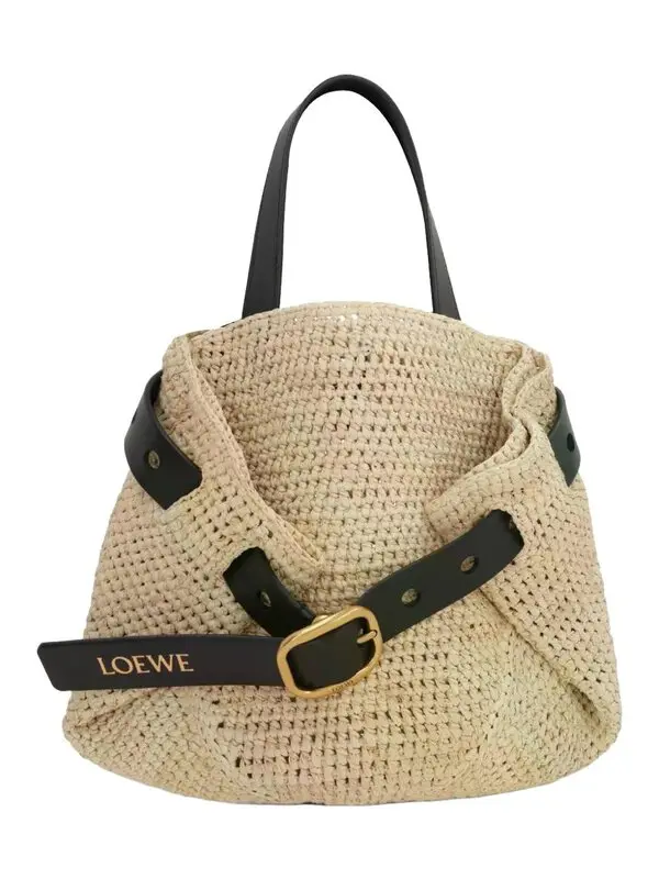 Loewe Mini Raffia Crochet Cross Body Bag - Neutrals
