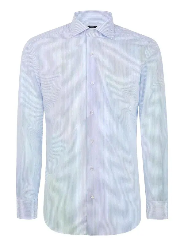BARBA NAPOLI Striped Long-sleeve Shirt - Blue