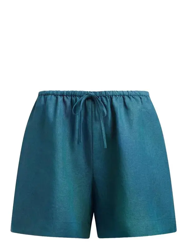 12 STOREEZ Delave Linen Drawstring Shorts - Blue