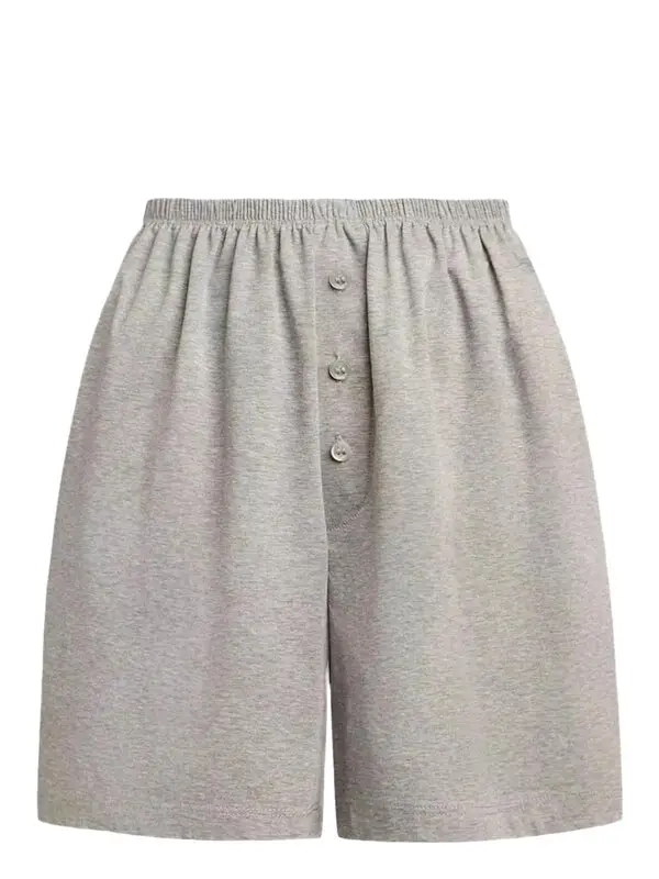 12 STOREEZ Cotton Button Shorts - Grey