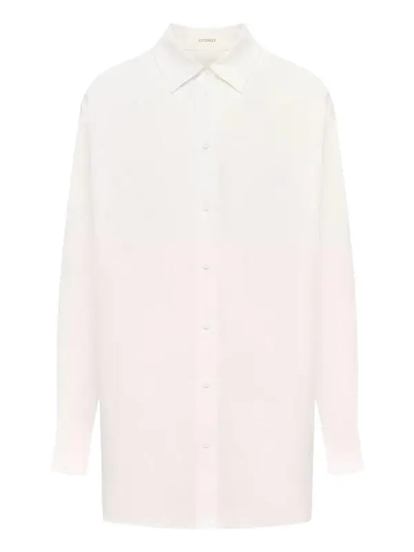 12 STOREEZ Button-up Linen Shirt - White