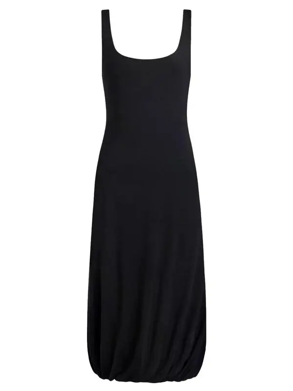 12 STOREEZ Square-neck Midi Dress - Black