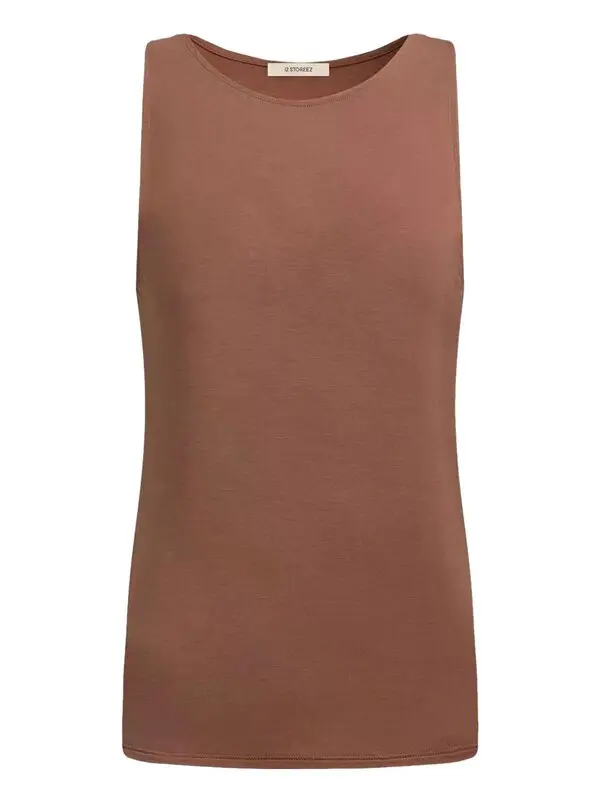 12 STOREEZ Sleeveless Tank Top - Brown