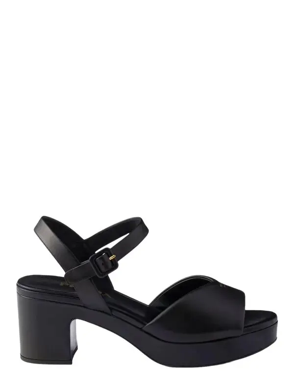 Prada 65mm Buckle-strap Platform Sandals - Black