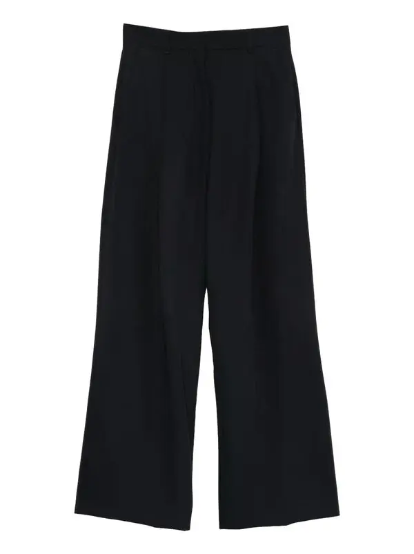 Max Mara Pleated Wool Trousers - Blue