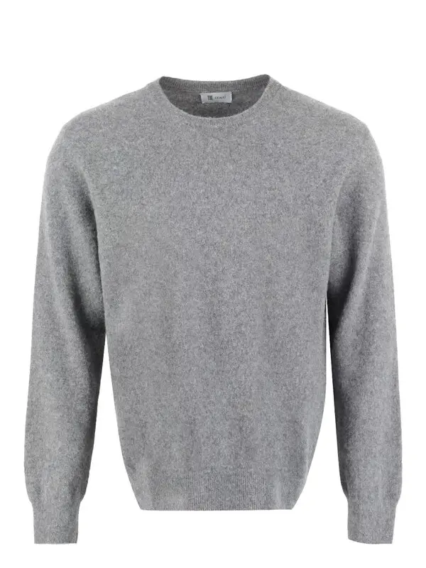 THE (ALPHABET) Crew-neck Long Sleeve Sweater - Grey