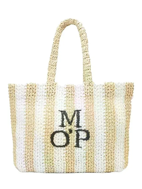 Marc O'polo Striped Woven Tote Bag - White