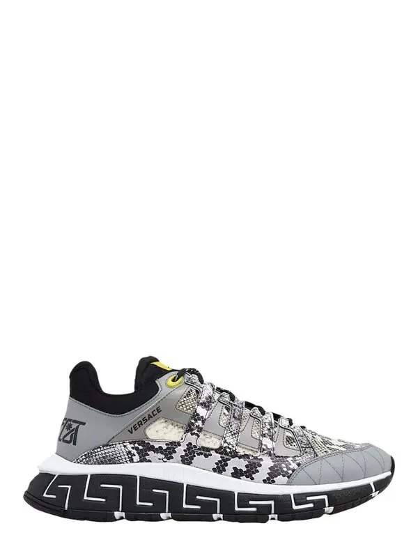 Versace Trigreca Snakeskin Sneakers - Grey