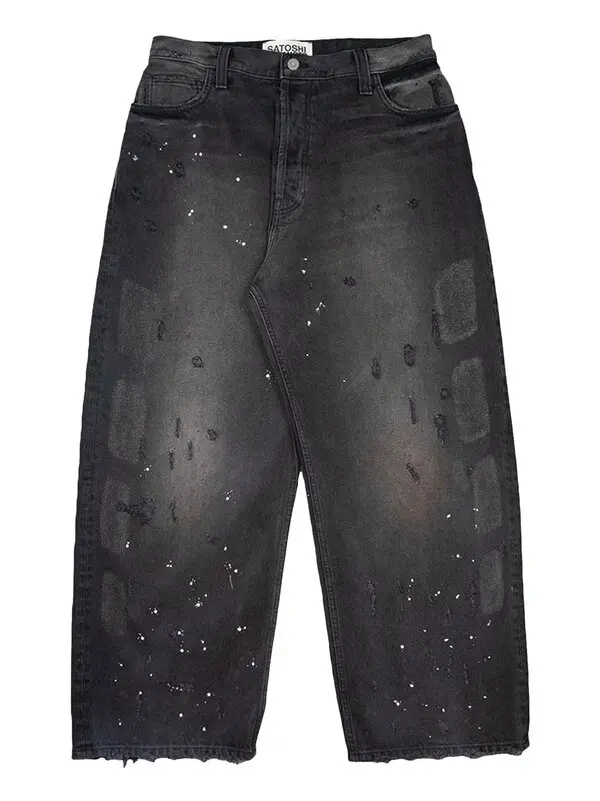 SATOSHI NAKAMOTO Baggy Moto Pants - Black