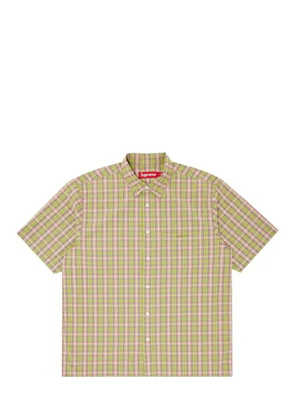 Supreme Loose Fit Mini Plaid Shirt - Green