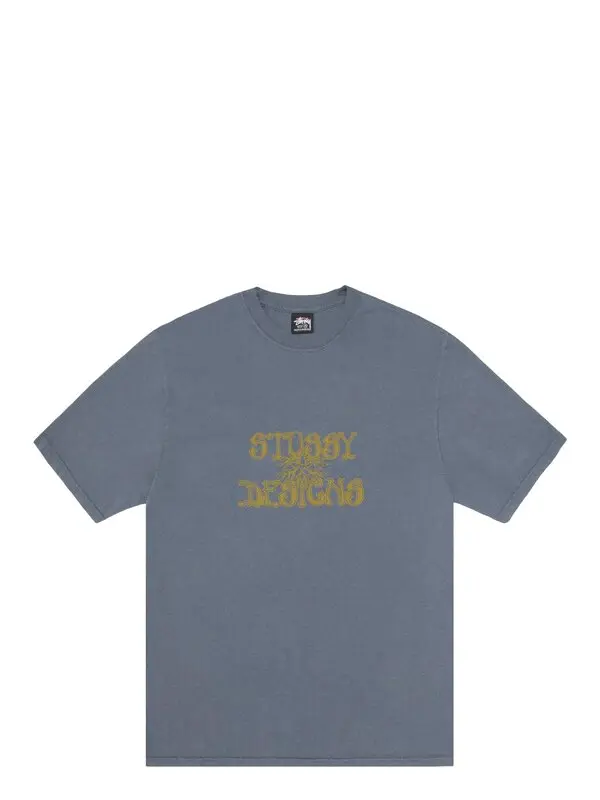StÜssy Wes Palms Pigment Dyed Tee - Blue