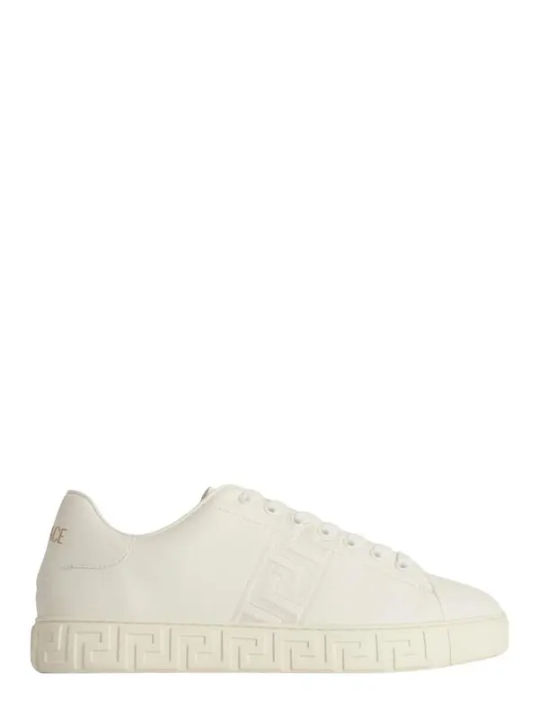 Versace Embroidered Greca Sneakers - White