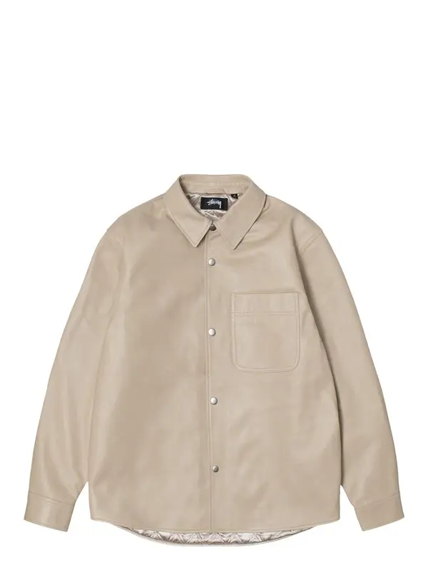 StÜssy Leather Overshirt - Cream