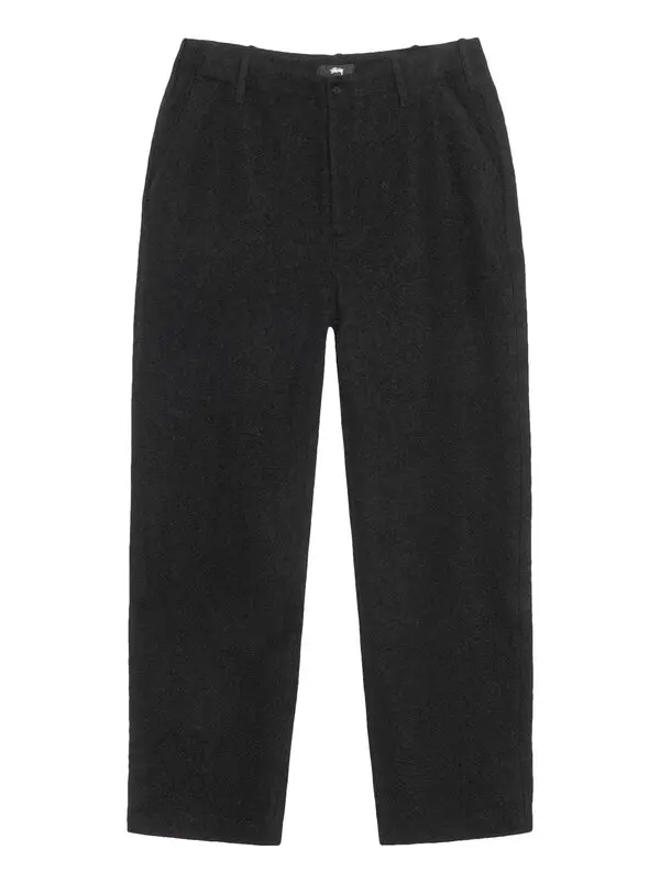 StÜssy Relaxed Textured Wool Trouser - Black