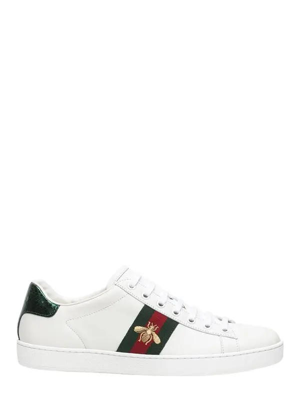 Gucci Ace Embroidered Bee Sneakers - White