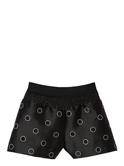 Sandro Rhinestone-embellished Cut-out Woven Shorts - Black