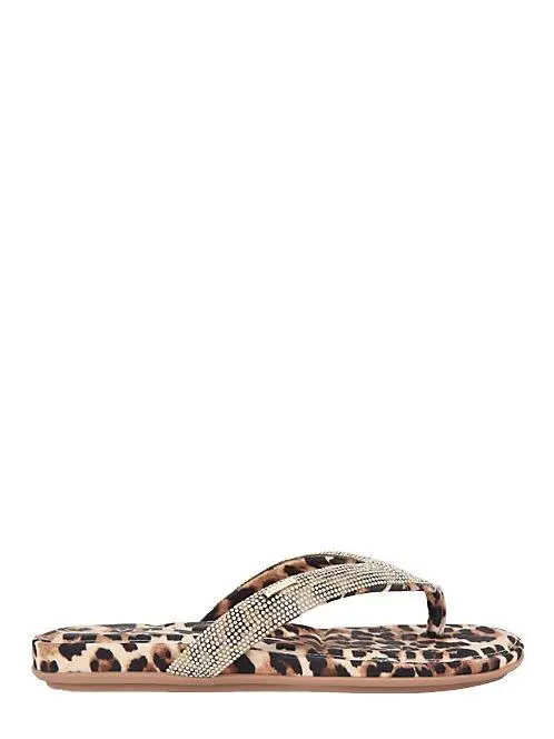 Carvela Riviera Jewel Leopard-print Sandals - Blk/brown