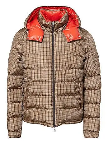 Moncler Houndstooth Down Jacket - Brown