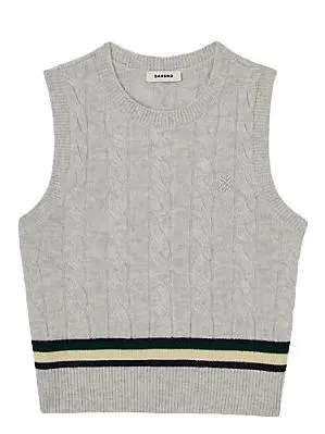 Sandro Sleeveless Wool And Cashmere-blend Jumper - Grey
