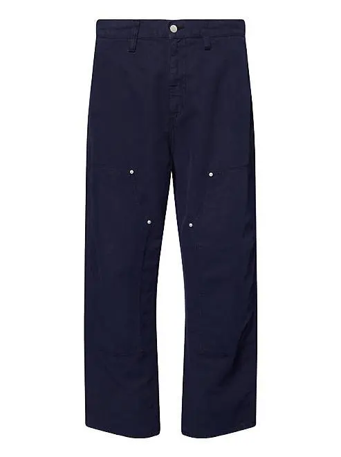Carhartt Work In Progress Walter Double-knee Cotton And Linen Trousers - Dark Navy