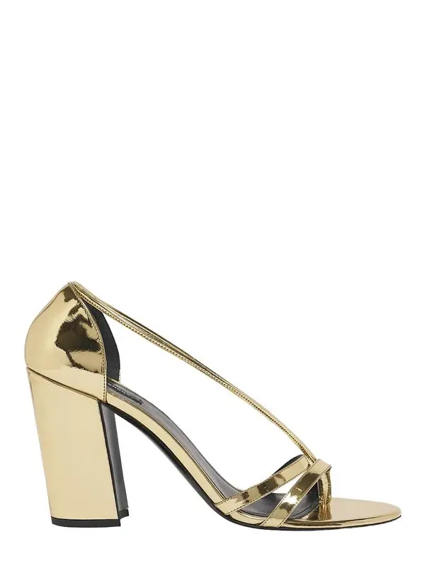 Givenchy Metallic Leather Block-heel Sandals - Golden