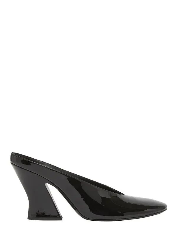 Givenchy Patent Leather Sculpted Block-heel Mules - Black