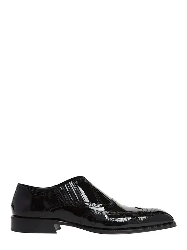 Alexander McQueen Jermyn Wingtip Brogue Venetian Loafers - Black
