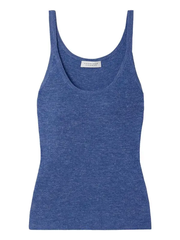 Gabriela Hearst Cinxia Ribbed Tank - Blue