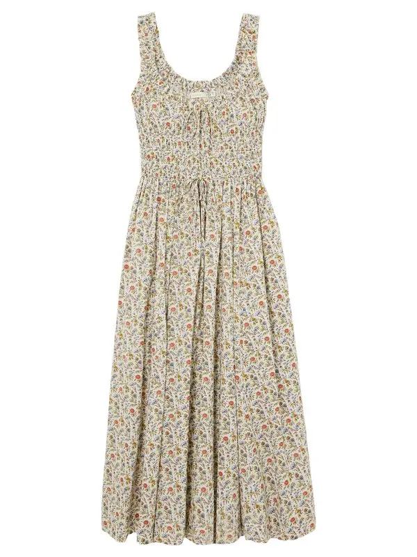 DÔEN Emmaretta Floral-print Cotton-voile Midi Dress - Multi