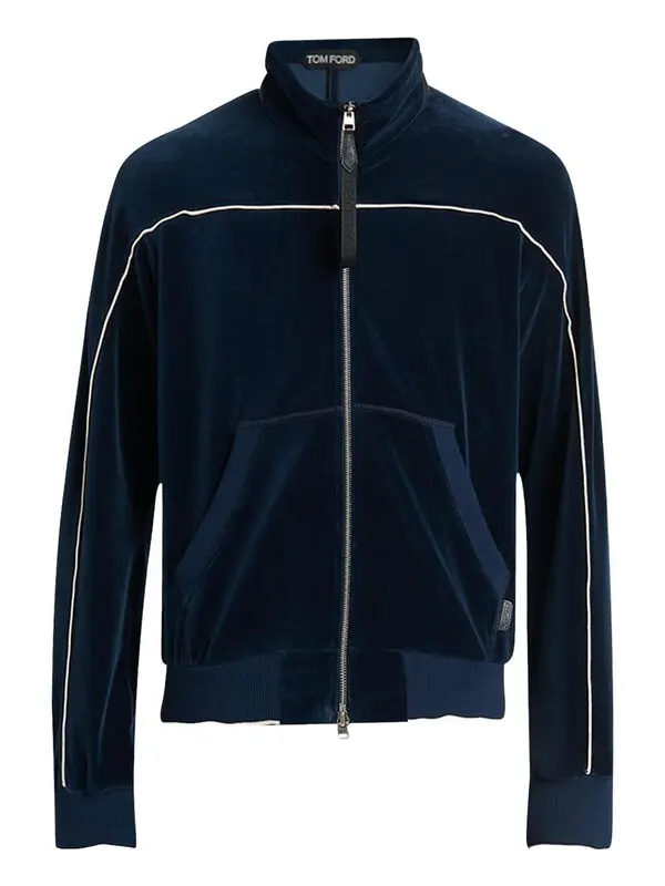 TOM FORD Velour Full-zip Track Jacket - Deep Cobal