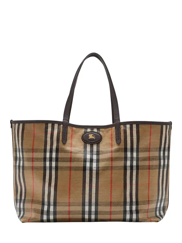 Burberry Highlands Large Check Tote Bag - Sand