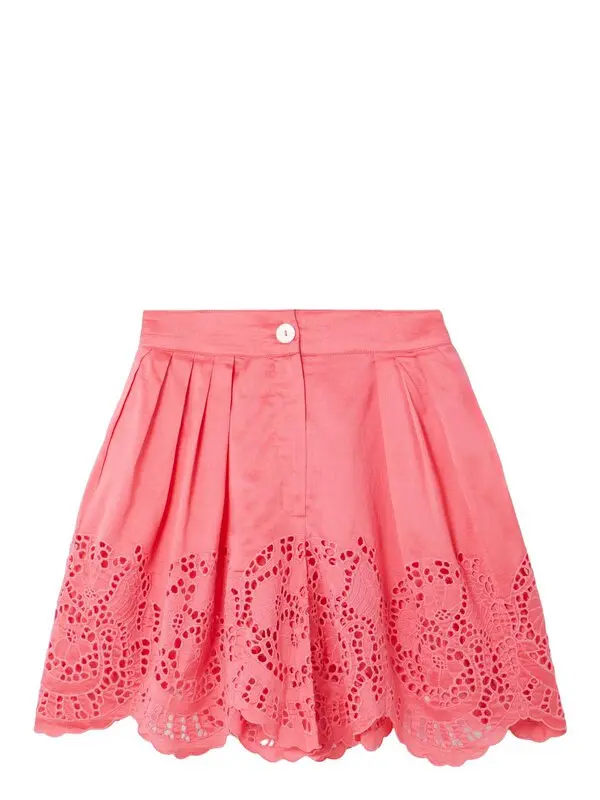 Thierry Colson Kenya Broderie Anglaise Shorts - Pink